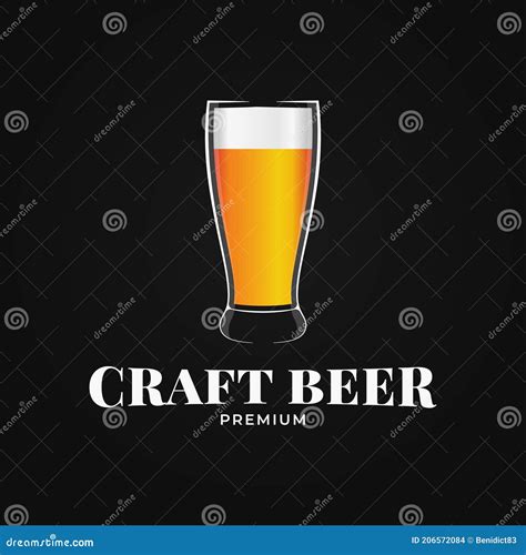 Beer Glass Logo Craft Beer On Black Background Royalty Free Stock