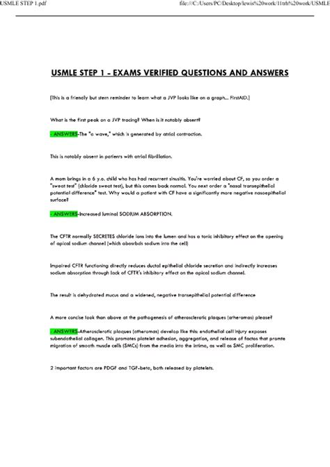 Usmle Step 1 Exams Verified Questions And Answers Usmle Stuvia Us