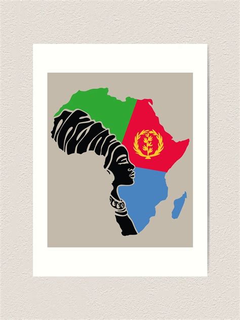 Eritrea Eritrean Flag Africa African Woman Wearing Ethnic Clothing