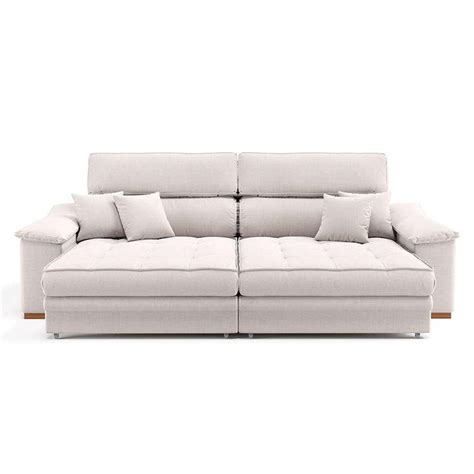 Sofa 4 Lugares Beny Com Chaise Lado Esquerdo Linho Cru Linho Cru
