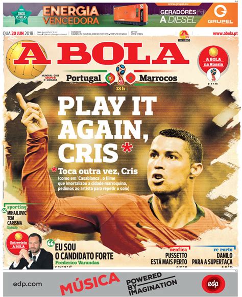 Capa Jornal A Bola 20 Junho 2018 Capasjornaispt