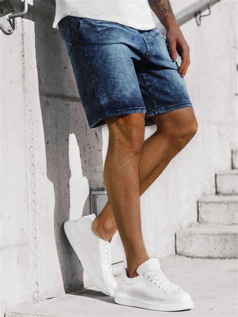 Short En Jean Pour Homme Bleu Ozonee Jskk10701 Ozonee