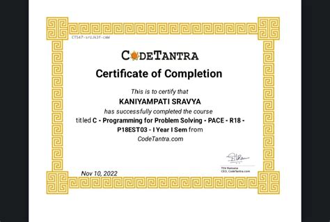 Sravya K On Linkedin Thrilled To Have Completed The C Programming