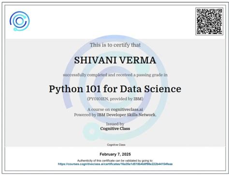 🚀i m excited to announce that i ve successfully completed python 101 for… shivani verma