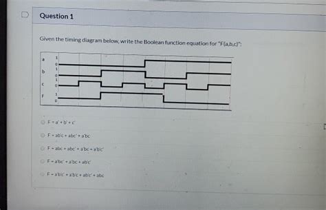 Solved Question 1 Given The Timing Diagram Below Write The