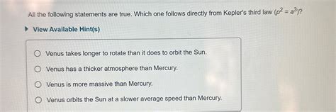 Solved All The Following Statements Are True Which One