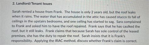 Solved The IRAC Method Issue Identify And State The Chegg Com