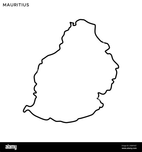 Line Map Of Mauritius Vector Stock Illustration Design Template