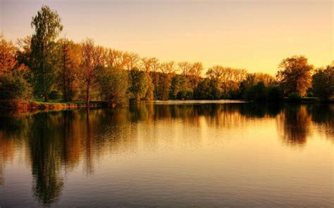 Autumn Sunset Over Lake Wallpapers Wallpaper Cave