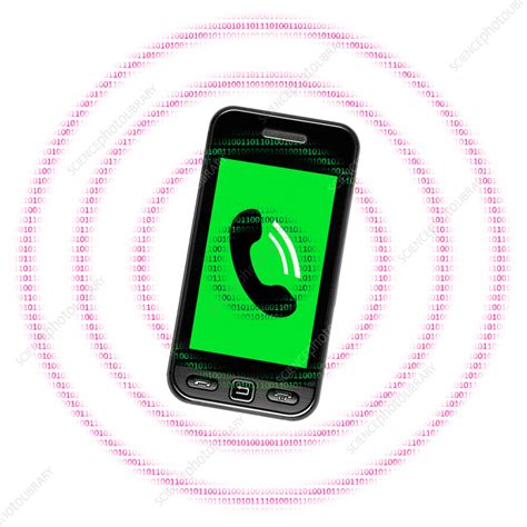 Mobile Phone And Binary Data Conceptual Image Stock Image F037