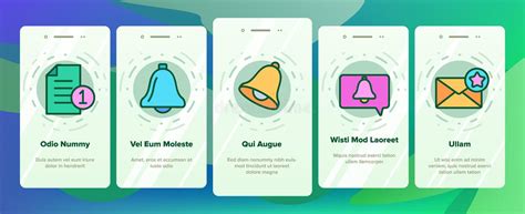 Notification Onboarding Icons Set Vector Stock Vector Illustration Of