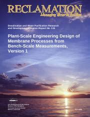 Plant Scale Engineering Design Of Membrane Processes For Water Course Hero