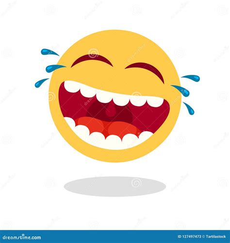 Laughing Smiley Emoticon Cartoon Happy Face With Laughing Mouth And