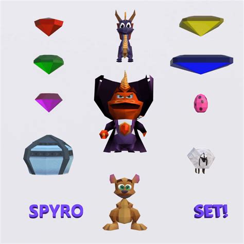 🎮 Spyro Set Ps1 Retro Style・ Stl File For 3d Printing・cults