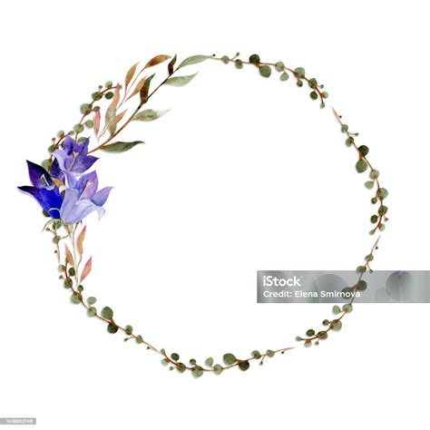 手描きの秋の花枝葉を使った水彩画の円枠配置白い背景に分離されています招待状結婚式やグリーティングカード壁紙プリントテキスタイルのためのデザイン