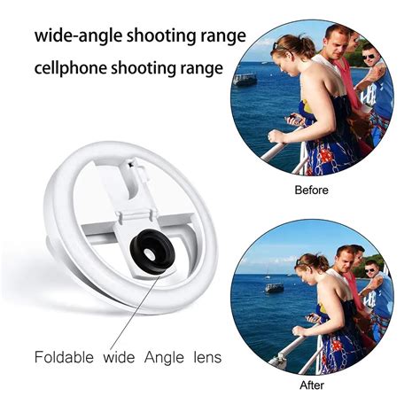 Usb Rechargeable Clip On Selfie Ring Lights With Macro Camera Lens For Smart Phones Buy Selfie