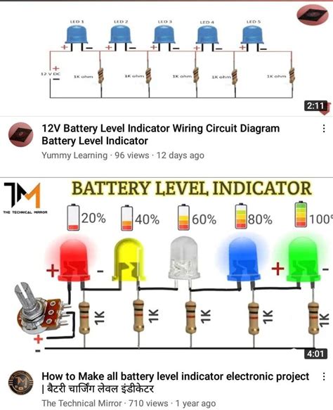 Battery Level Indicator Circuit Diagram