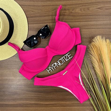 Biquini Catiele Relevo Pink Hypnotize Fashion Beach