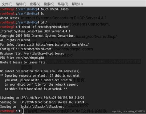 【小白向】kali linux dhcp服务器的安装，配置及启动 kali安装dhcpstarv库 csdn博客