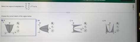Solved Whch The Regon Of Integration Tor ∫−1010∫x2100endydx