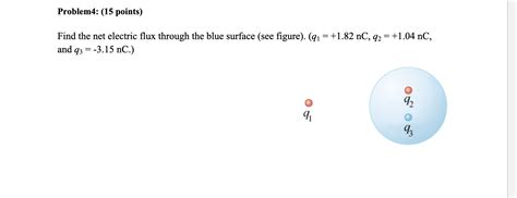 Solved Problem4 15 Points Find The Net Electric Flux Chegg