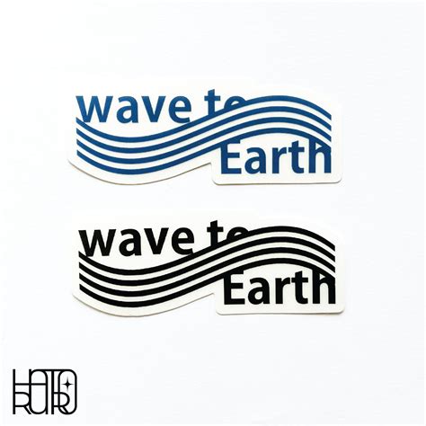 Wave To Earth Logo Clear Vinyl Sticker Etsy