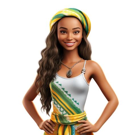 Festive Expression 3d Brazilian Girl Premium Ai Generated Image