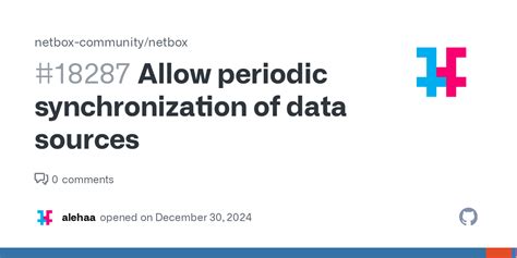 Allow Periodic Synchronization Of Data Sources · Issue 18287 · Netbox