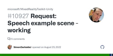 Request Speech Example Scene Working · Issue 10927 · Microsoft