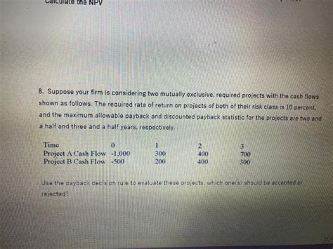 Solved Calculate The NPV 8 Suppose Your Firm Is Considering Chegg