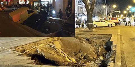 Madrid Un Gran Socavón Causado Por La Rotura De Dos Tuberías Engulle A