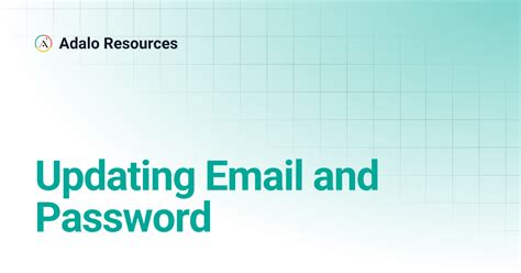 updating email and password adalo resources
