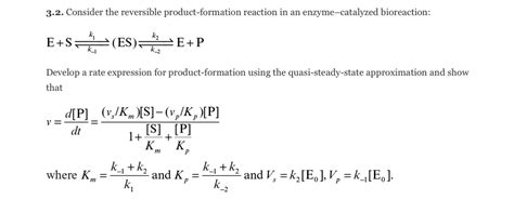 Solved Consider The Reversible Product Formation Chegg