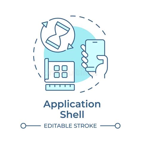 Application Shell Soft Blue Concept Icon Stock Vector Illustration Of Round Modern 365975295