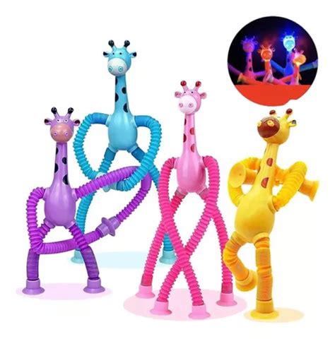 Kit 4 Girafas Pop It Tubo Estica E Gruda Fidget Toys Tiktok à venda em