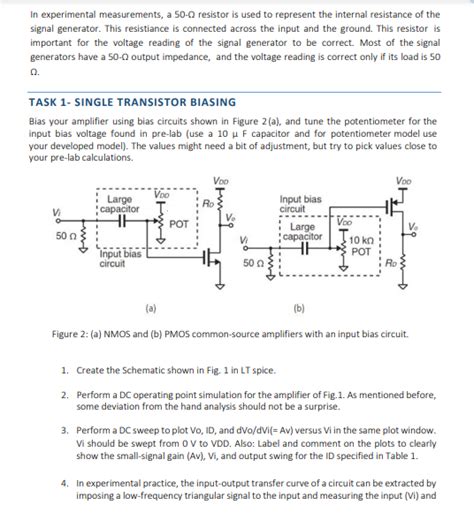 common source amplifier with biasing circuit