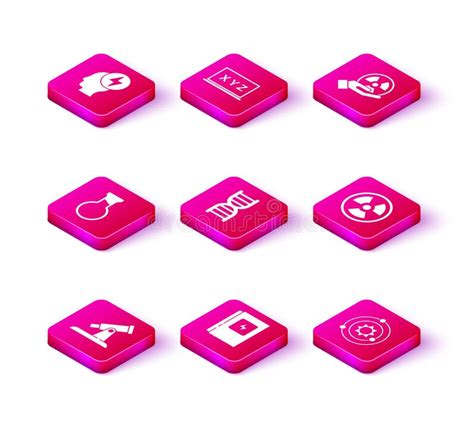 Set Telescope Electrical Panel Test Tube And Flask Dna Symbol Solar System Radioactive And