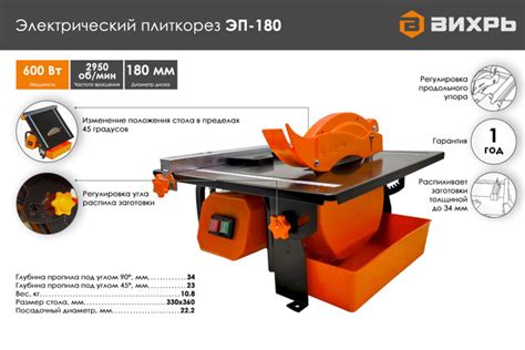 Электрический плиткорез Вихрь ЭП-180 - купить в интернет-магазине OZON ...