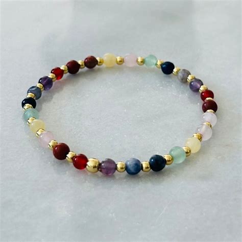 Rainbow Bead Bracelet Etsy