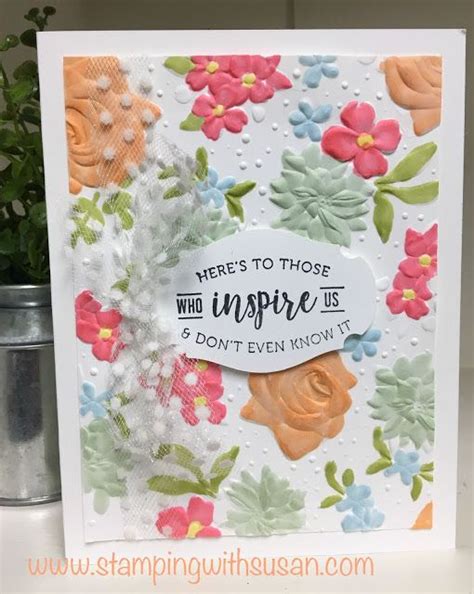 Stampin Up Country Floral Embossing Folder Stampin Blends Story Label Punch