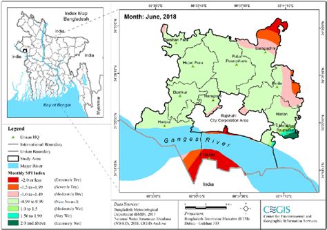 Monthly Standard Precipitation Index Map Spline Interpolation June