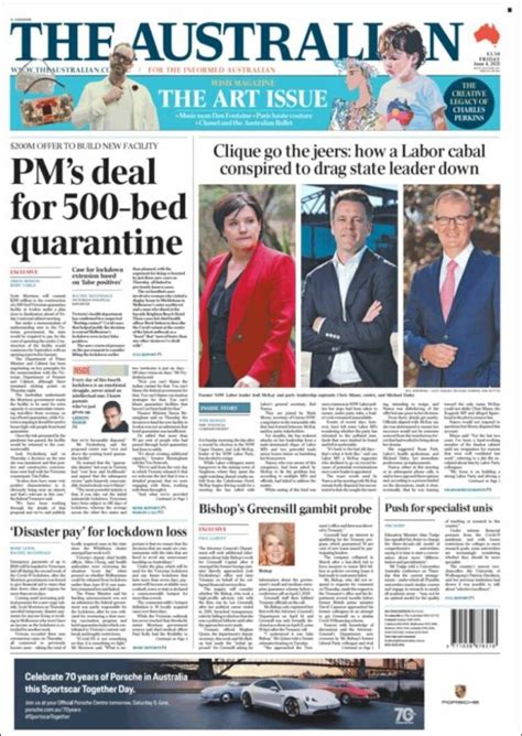 Periódico The Australian Australia Periódicos de Australia Edición de viernes de junio de