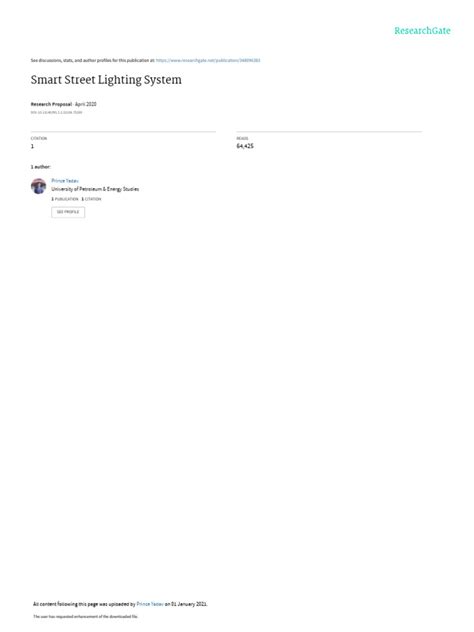 Smart Street Lighting System April 2020 Pdf Street Light Light