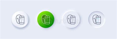Face Biometrics Line Icon Facial Recognition By Phone Sign Line Icons Vector Stock Vector