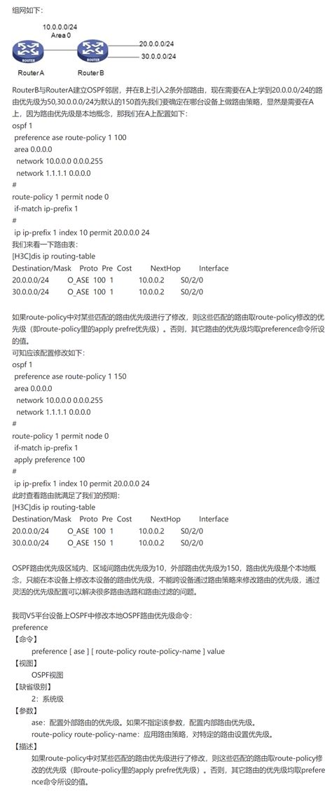 ospf路由优先级故障排查