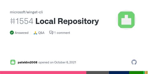 Local Repository · Microsoft Winget Cli · Discussion 1554 · Github