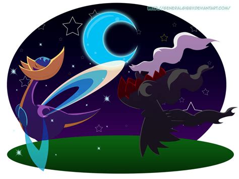 Darkrai And Cresselia A Midnight Stroll By Generalgibby On Deviantart