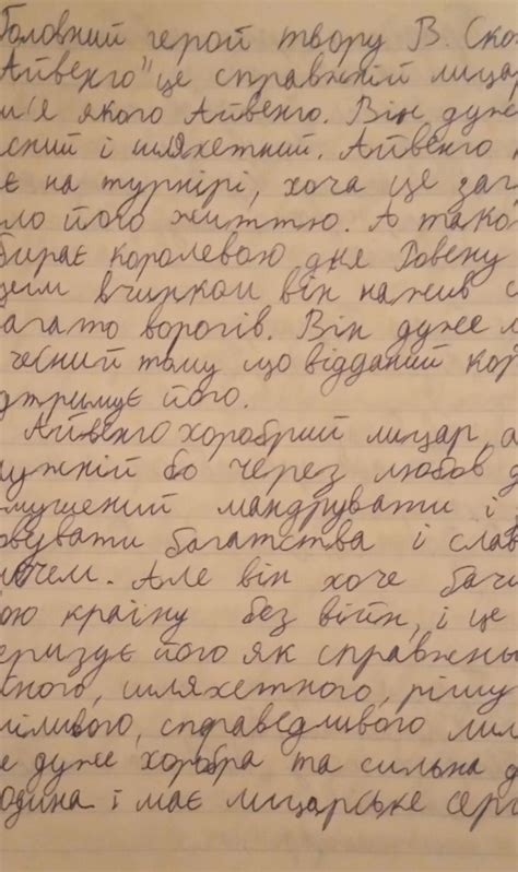 Написати міні твір за темою «Ідеальний лицар Айвенго помогите