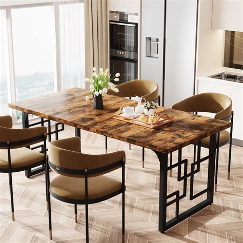 Tribesigns Modern Dining Table For 4 6 People 63 Inch