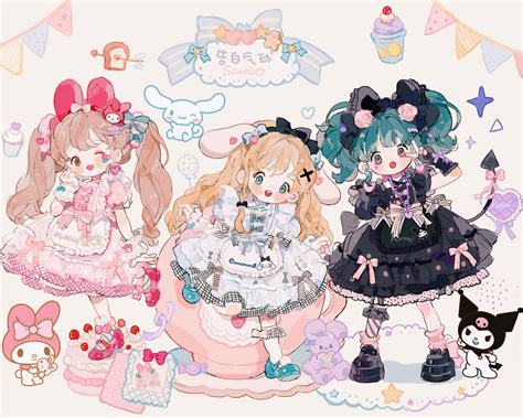 Cinnamoroll My Melody And Kuromi Original And More Drawn By Putong Xiao Gou Danbooru